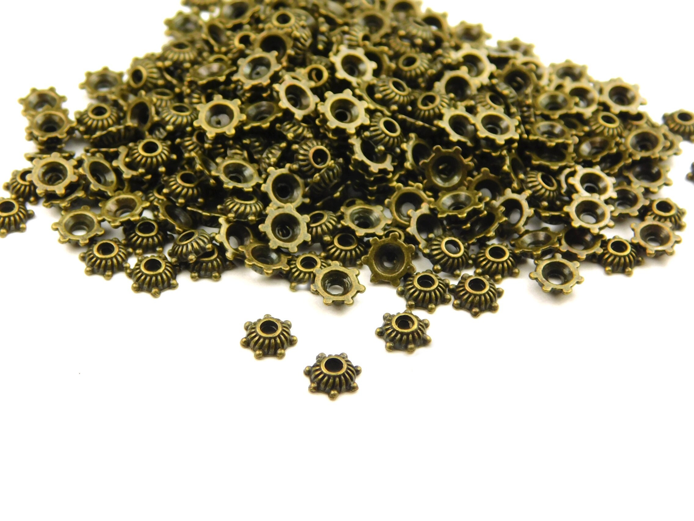 100 Pcs - 5x2mm Antique Bronze Bead Caps - Bead Caps - End Caps ...