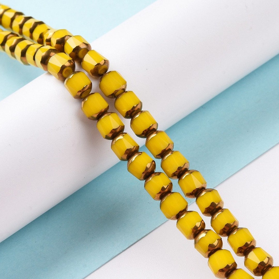 14-1/2 Inch Strand - 5.5x5mm Faceted Cathedral Style Electroplated ...