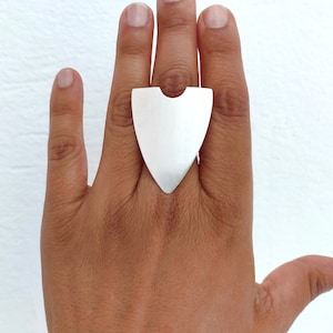 Sterling Silver Shield Ring, Silver Armor Full Finger Ring , Index or ...