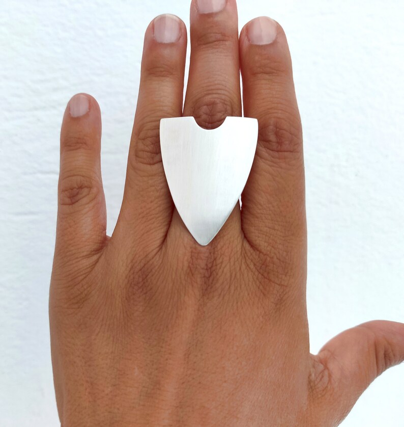 Sterling Silver Shield Ring Silver Armor Full Finger Ring - Etsy
