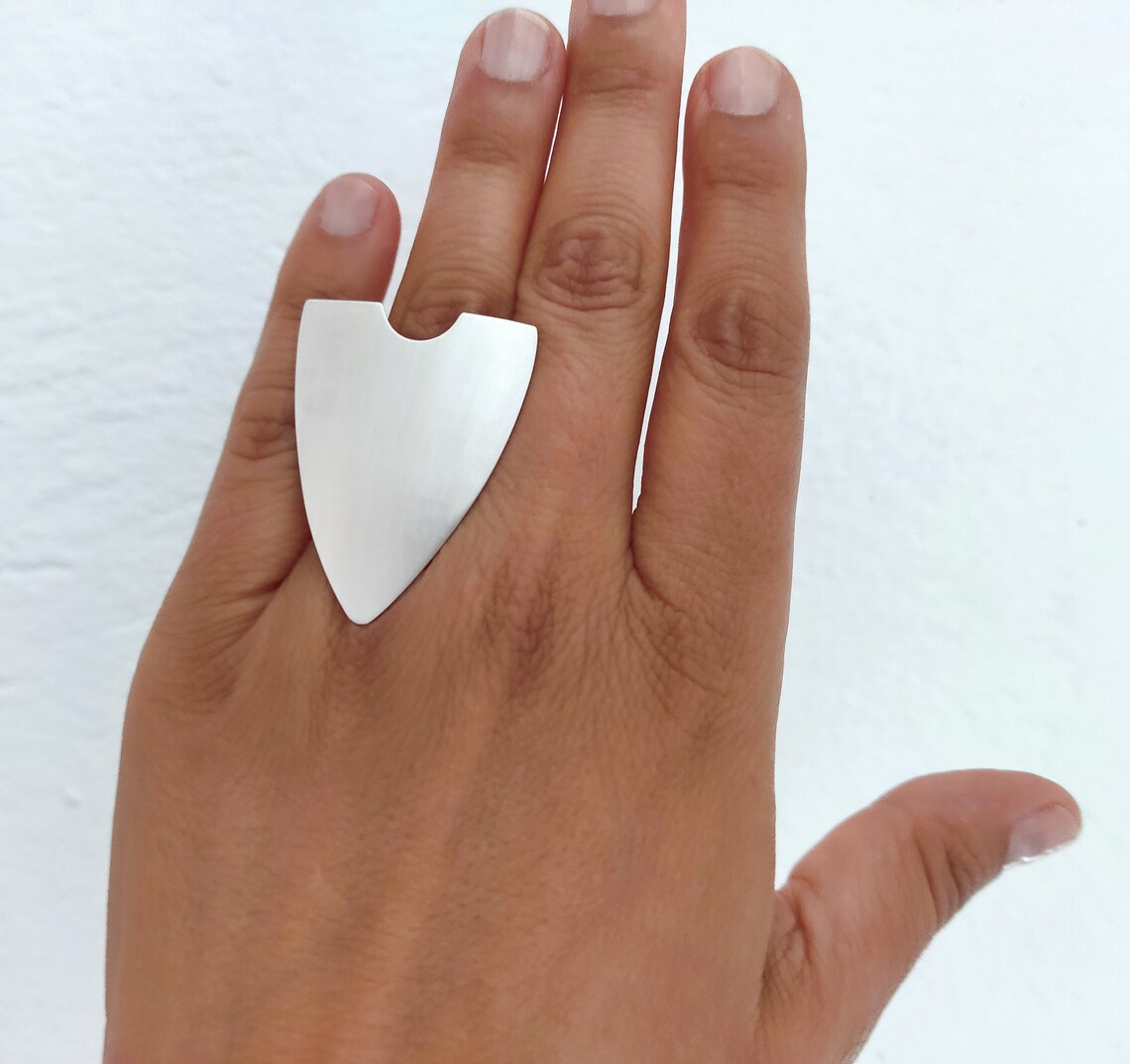 Sterling Silver Shield Ring Silver Armor Full Finger Ring - Etsy