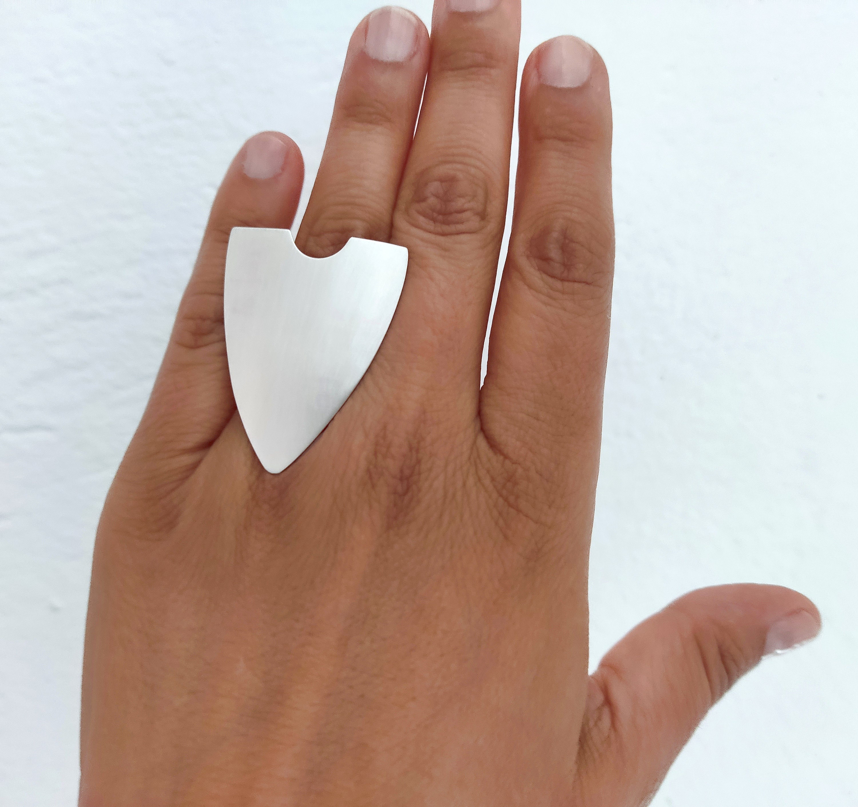 Sterling Silver Shield Ring Silver Armor Full Finger Ring - Etsy