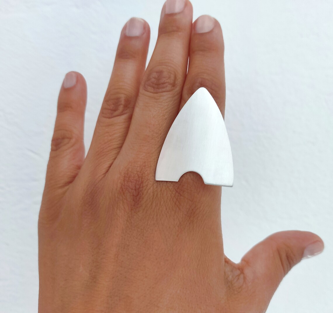 Sterling Silver Shield Ring Silver Armor Full Finger Ring - Etsy