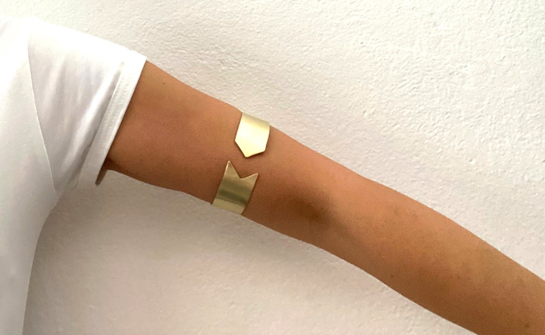 Greek Goddess Bicep Cuff , Men or Women Gold Wide Upper Arm Band ...