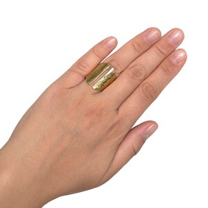 Gold or Silver Cuff Open Ring, Long Gold Wrap Around Ring, Wide ...