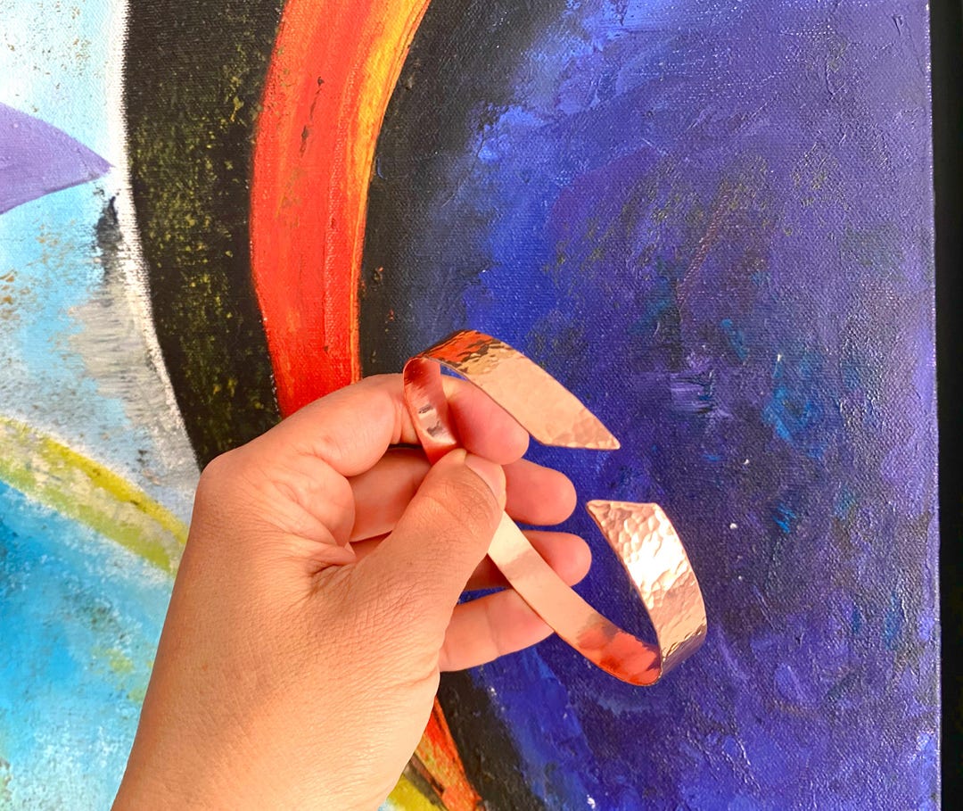 Handmade Men Copper Upper Arm Cuff, Men Metallic Narrow Bicep Ring - Etsy