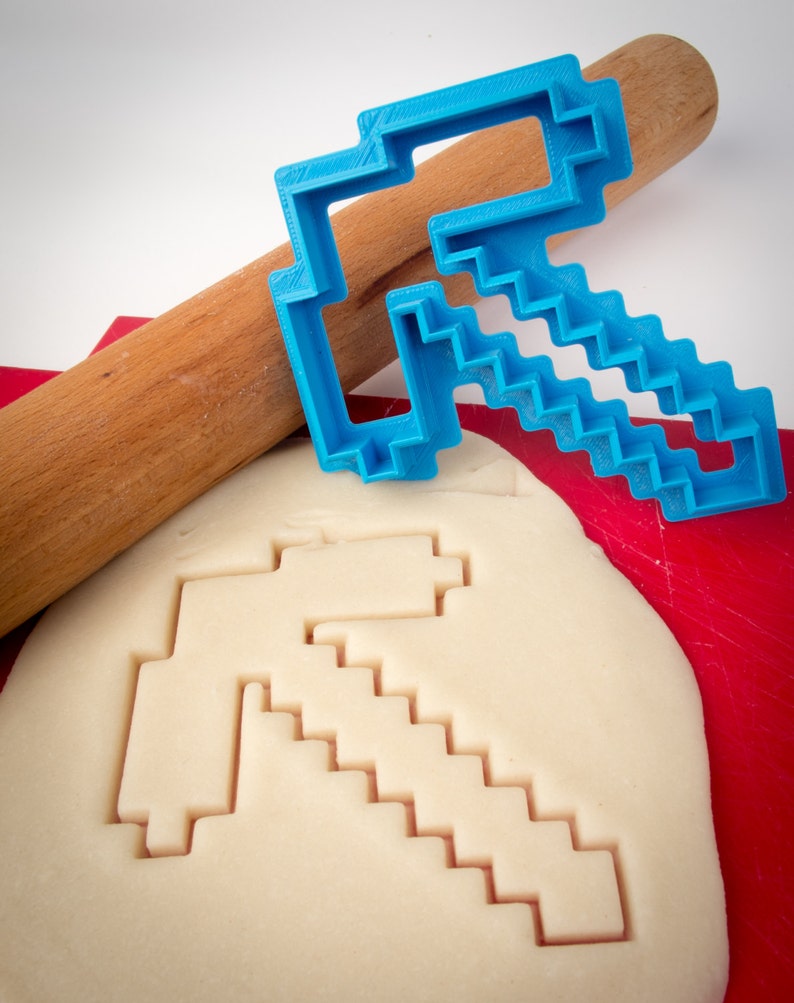 Minecraft Pickaxe Cookie Cutter FOOD SAFE 3D Printed - Etsy