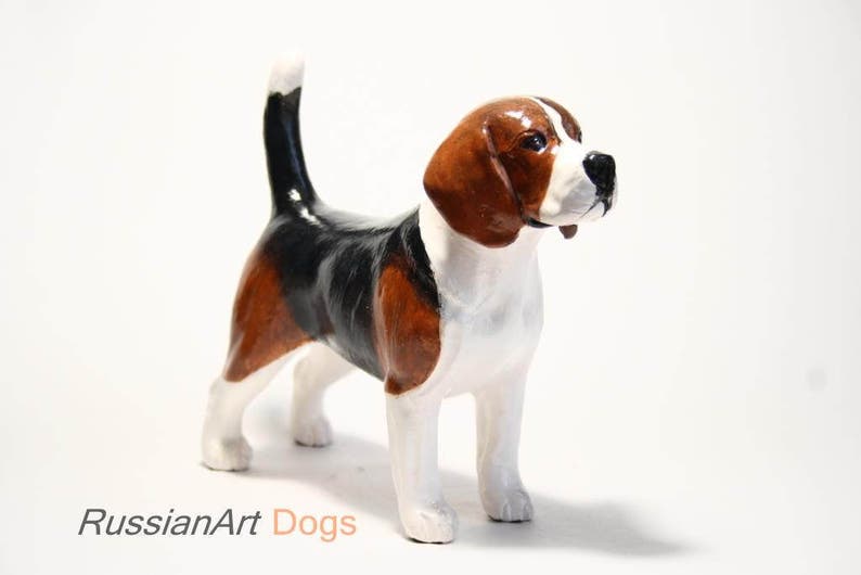 Beagle statue figurine handmade of ceramic statuette ART | Etsy