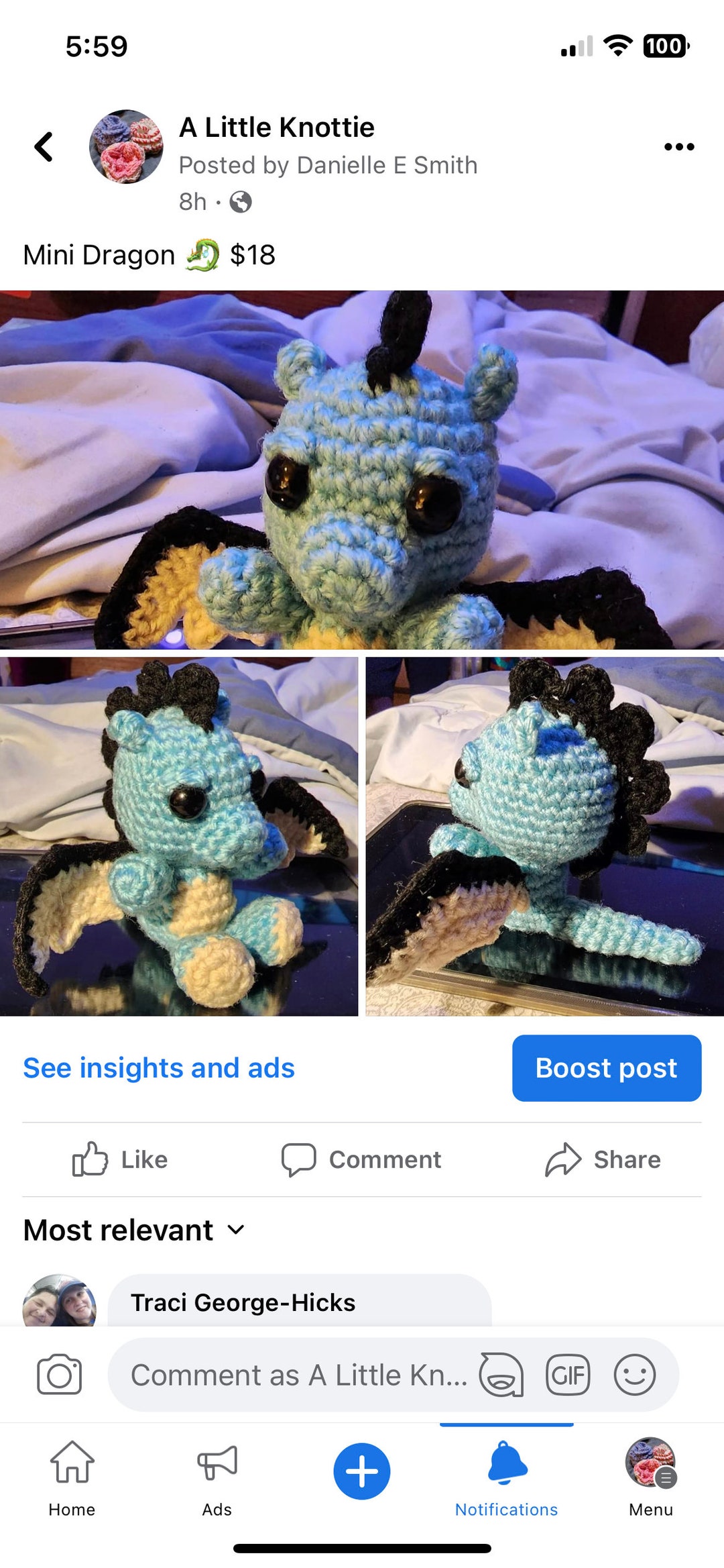 Crochet Mini Dragon - Etsy