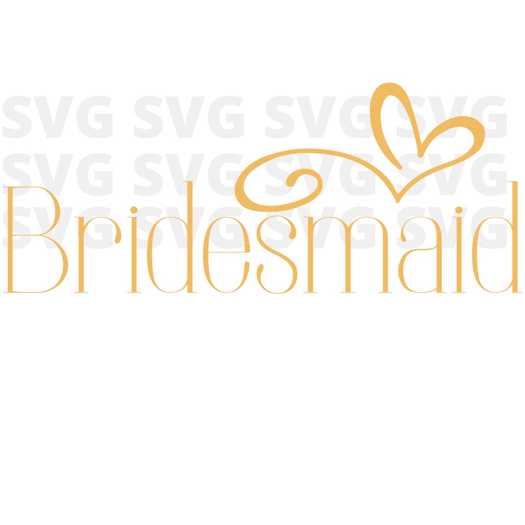 Bridesmaid SVG File for Cricut, PNG, Bridesmaid Heart Graphic, Bridal ...
