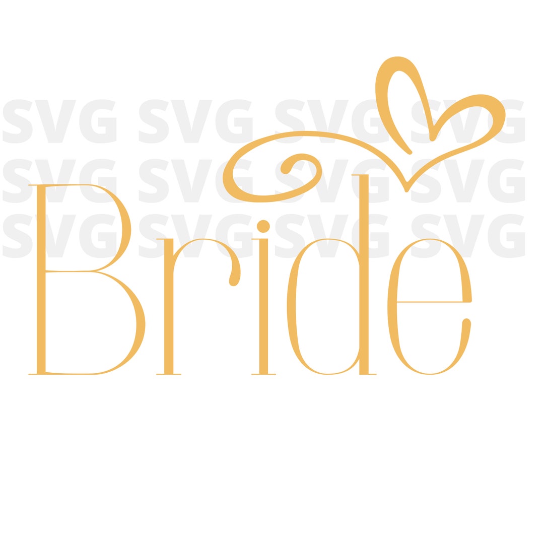Bride SVG File for Cricut, PNG, Bride Heart Graphic, Bridal Wedding ...