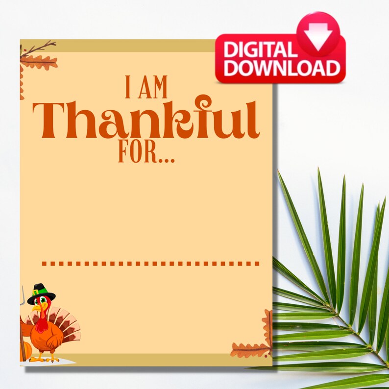 Thanksgiving Activity Cards, Printable Kid's Thankful Cards, Digital ...