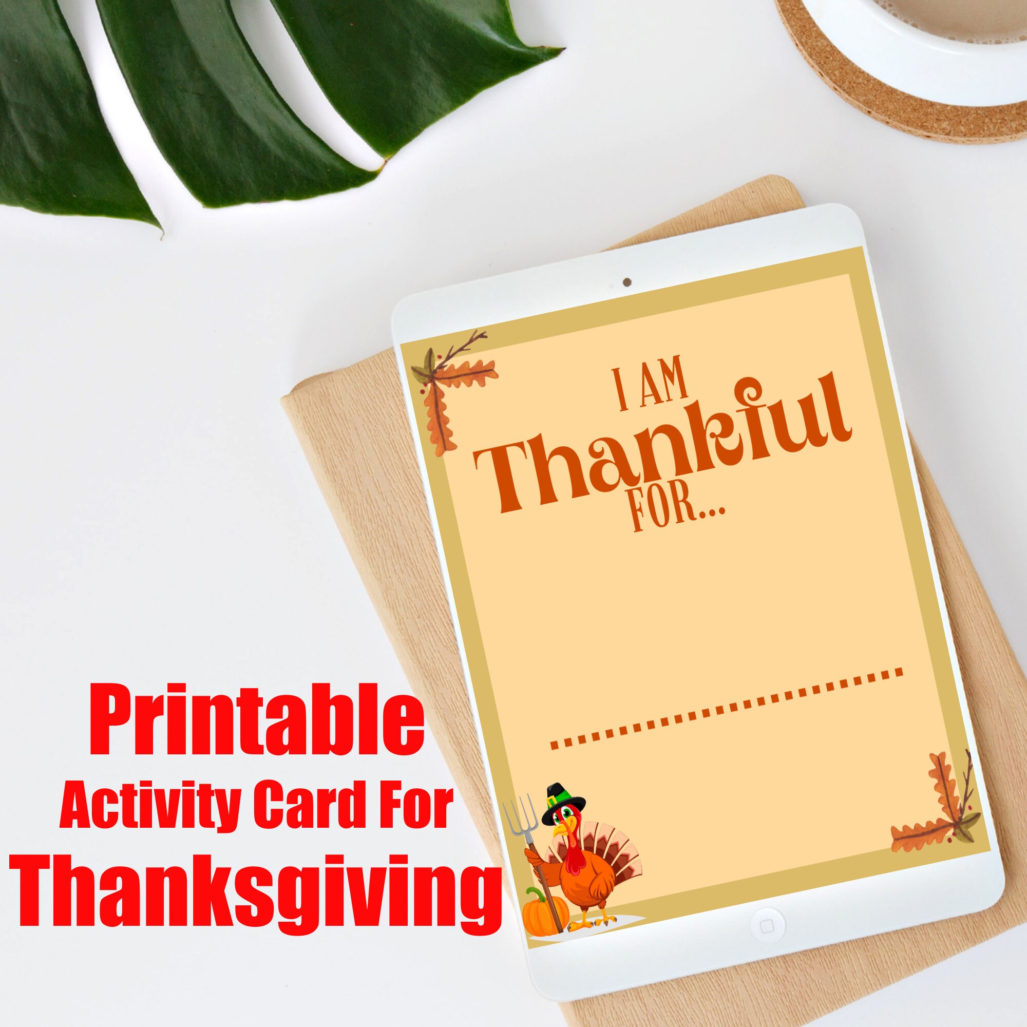 Thanksgiving Activity Cards, Printable Kid's Thankful Cards, Digital ...