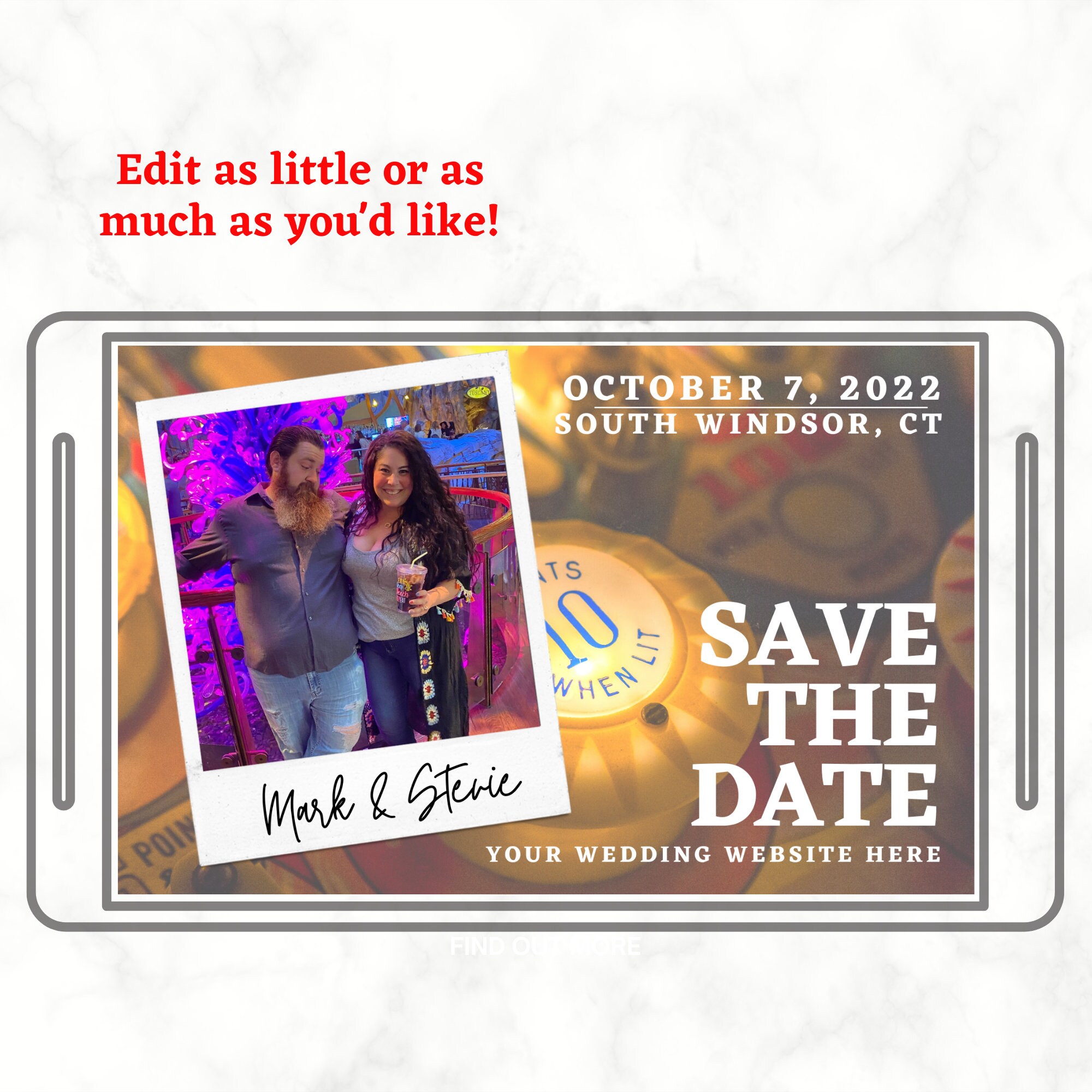 Custom Save the Date Template, Instant Download, Pinball Themed Party ...