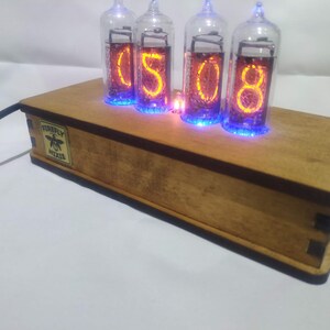 Nixie Tube IN-14 Alder Wood Clock With Blue Backlight - Etsy