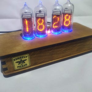 Nixie Tube IN-14 Alder Wood Clock With Blue Backlight - Etsy