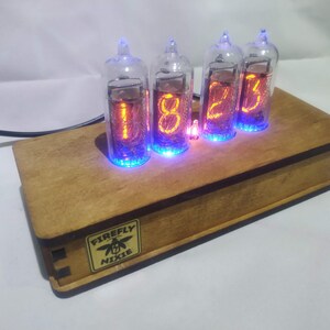 Nixie Tube IN-14 Alder Wood Clock With Blue Backlight - Etsy
