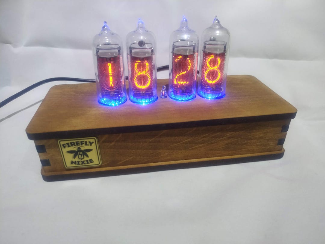 Nixie Tube IN-14 Alder Wood Clock With Blue Backlight - Etsy