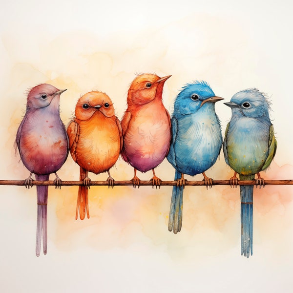 Birds on a Wire - Etsy