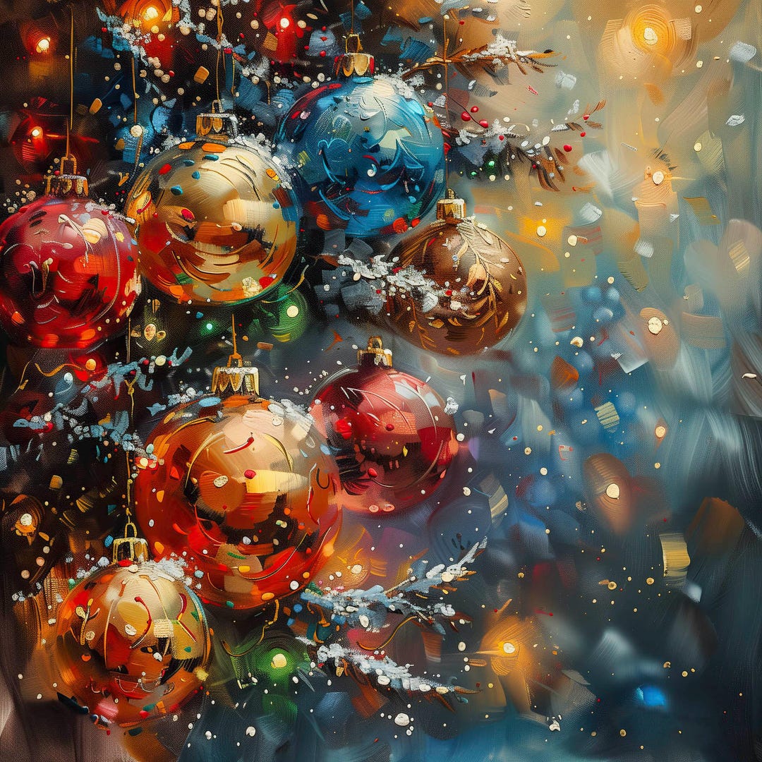 Giclee Print, Unframed Christmas Art, Abstract, Festive, Holiday Image ...