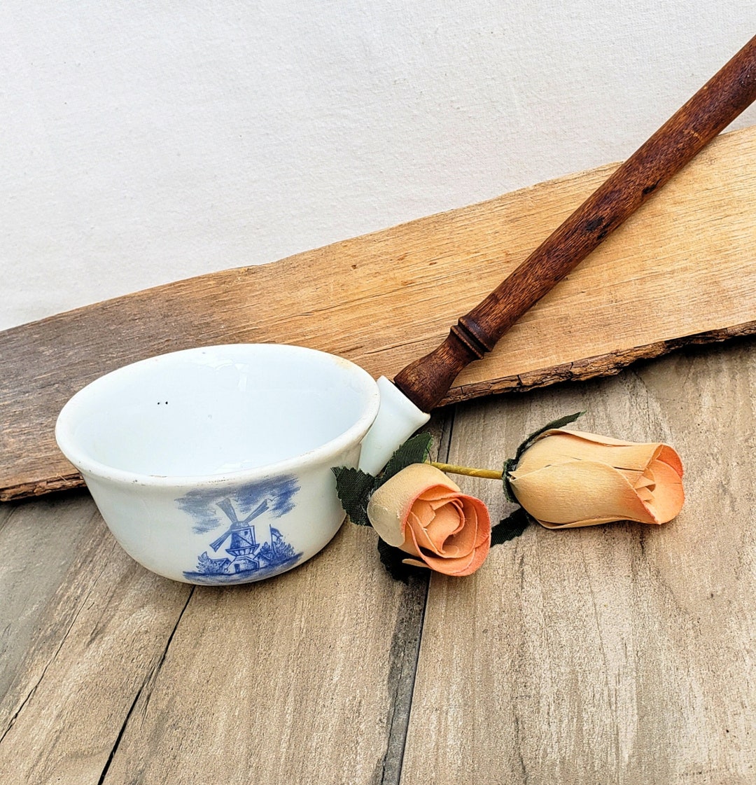 Vintage Ironstone Ladle W Wood Handle/dutch Windmill Motif/made in ...