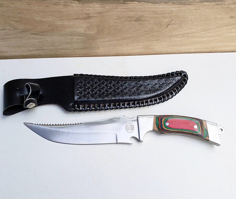 Fixed Blade 12 Inch Hunting Knife Ii/leather Sheath/pakkawood - Etsy