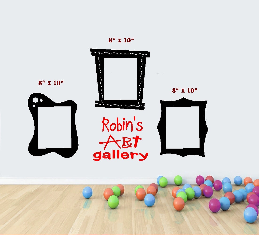 Art Gallery custom Name and Three Picture Frames WALL - Etsy