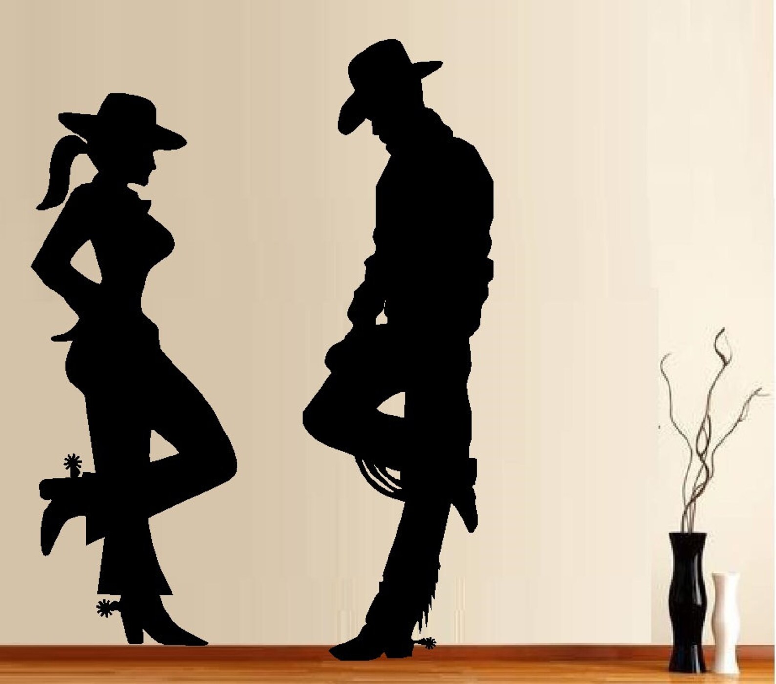 Cowboy 3 6-feet Tall or Cowgirl Wall or Window Decal - Etsy