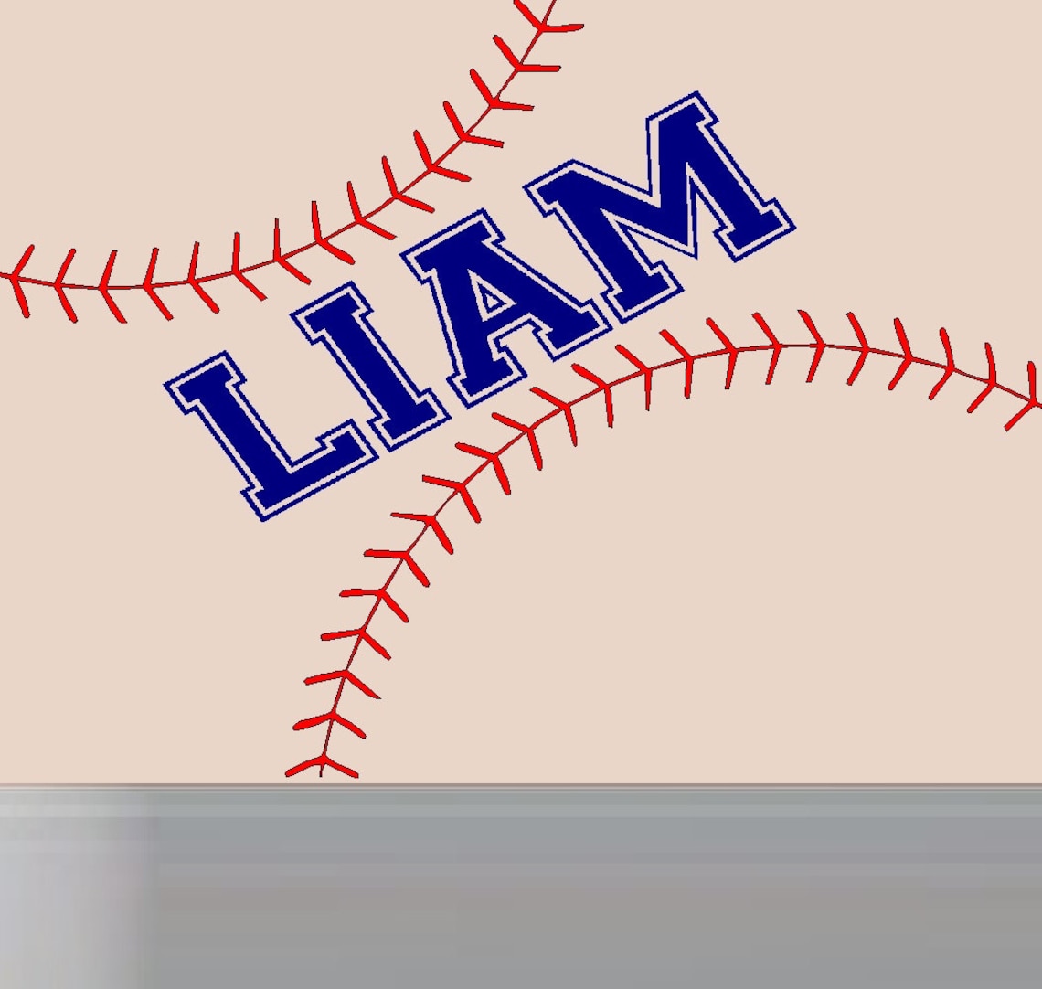 Baseball Laces (custom Name) ~ Wall Decal - Etsy