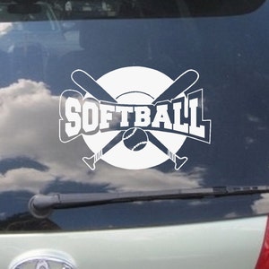 SOFTBALL - Wall or Window Decal - Etsy