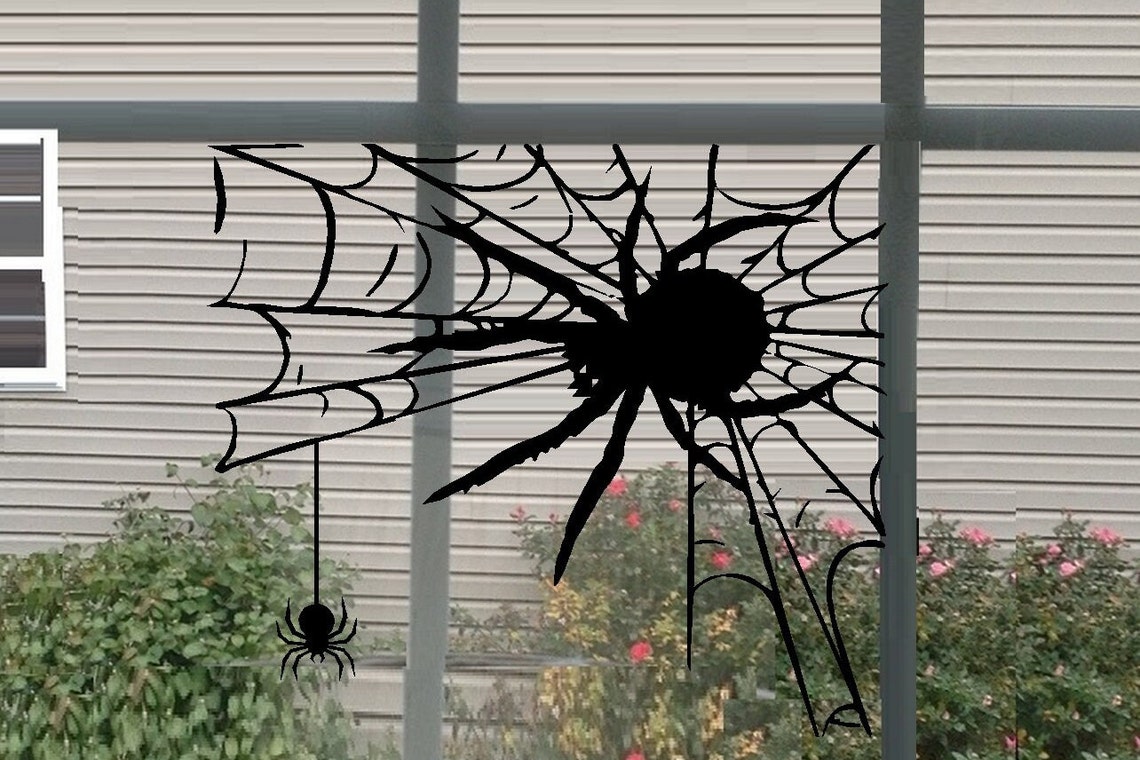 Large Spider and Web, Ex Large Wall or Window Decal 20" X 23" - Etsy