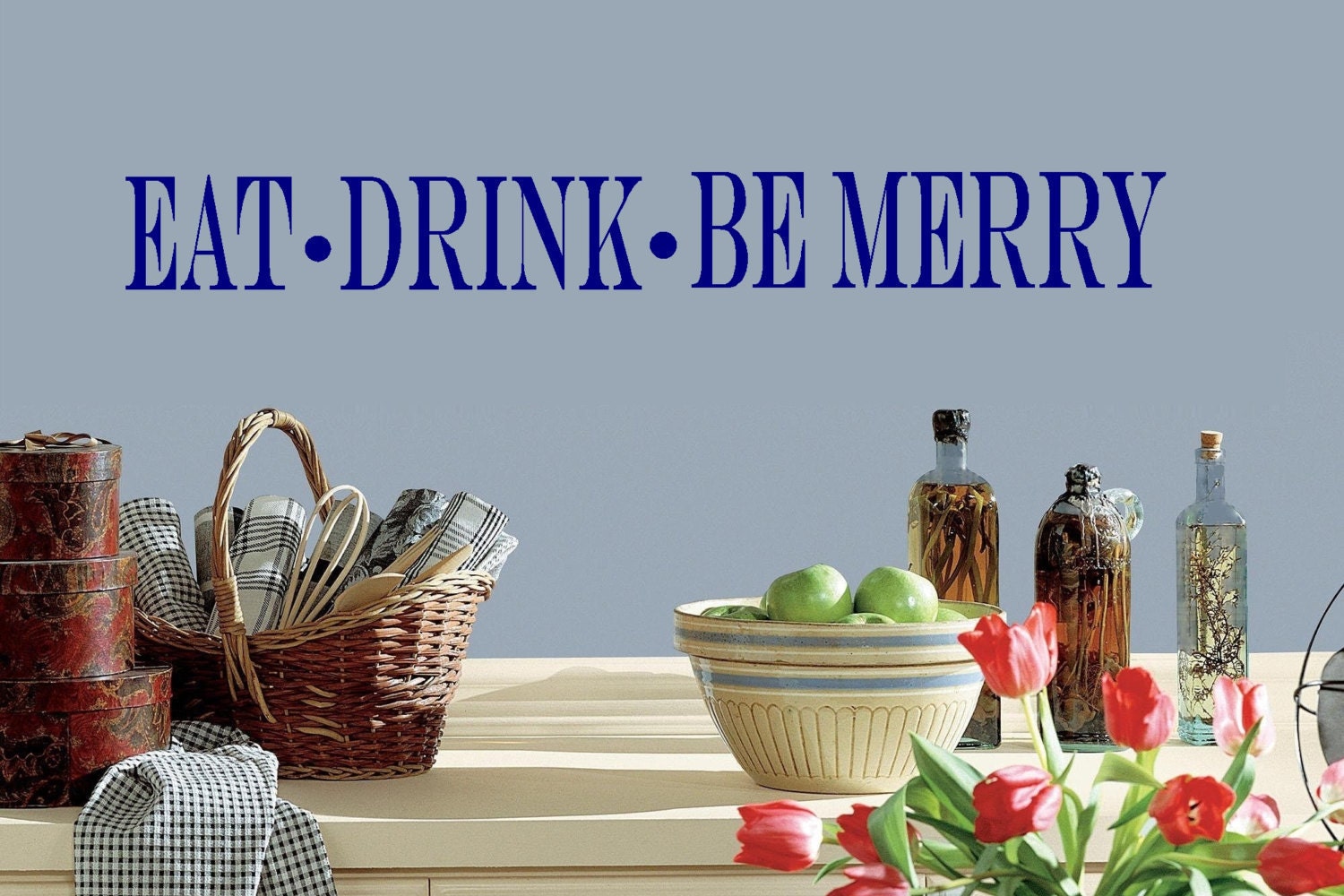 Eat Drink and be Merry Wall Decal: Words and Phrases | Etsy