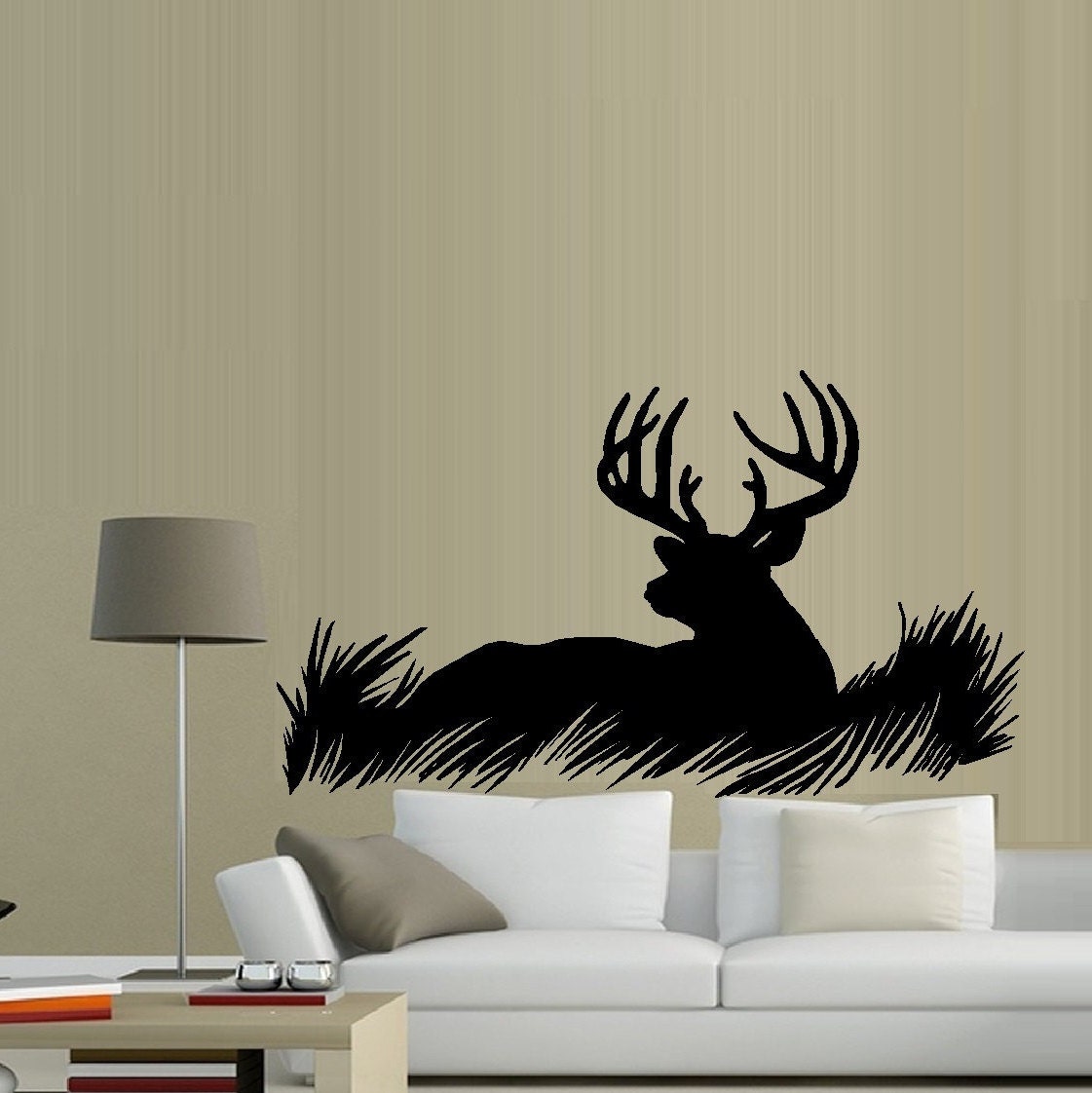 Buck Laying in Grass Wall or Window Decal Large | Etsy