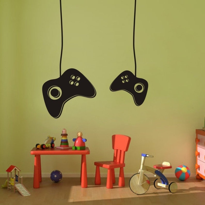 Game Controllers Qty Two, With Extended Cords: Wall or Window Decal - Etsy