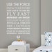 Use the Force, Star Wars Wall Decal, Nursery, Popular Characters - Etsy