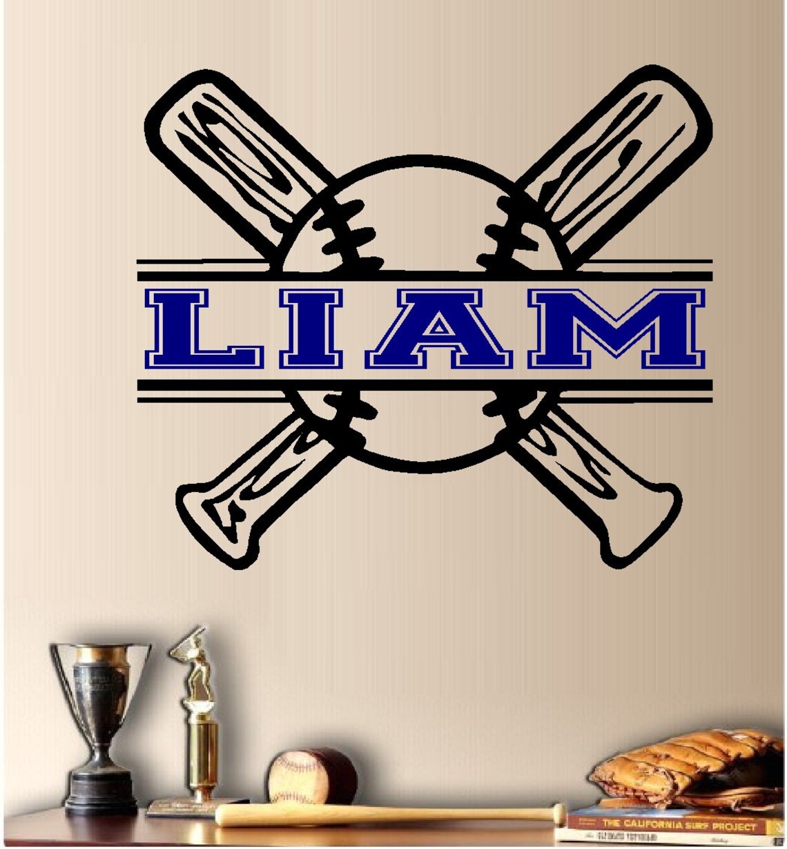 BASEBALL (custom) Name - Wall or Window Decal - Etsy