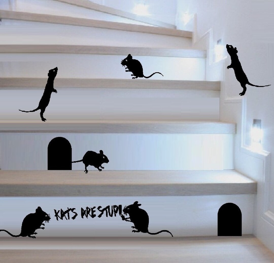 Mouse Painting Graffiti "kats Are Stupid" (6 Mice 2 Holes) - Wall or ...