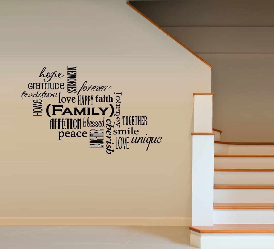 FAMILY Word Collage ~ Wall or Window Decal - Etsy