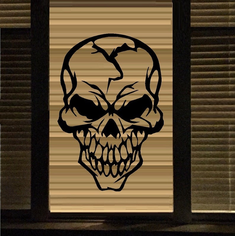 Skeleton Skull Face #1 - Wall or Window Decal - Etsy