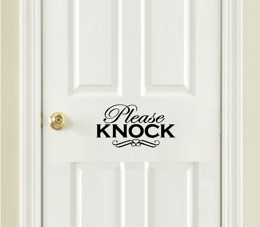 Please Knock ~ Wall or Door Decal - Etsy