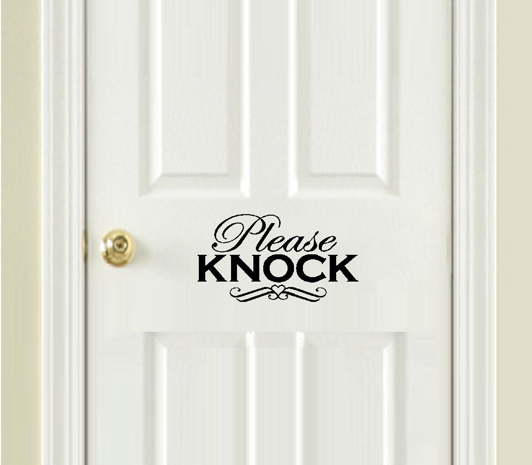 Please Knock ~ Wall or Door Decal - Etsy