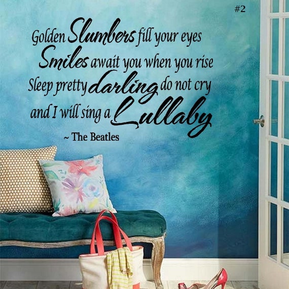 Golden Slumbers Lyrics Wall or Window Decal | Etsy