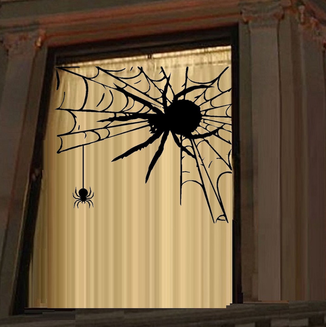Large Spider and Web, Ex Large Wall or Window Decal 20" X 23" - Etsy