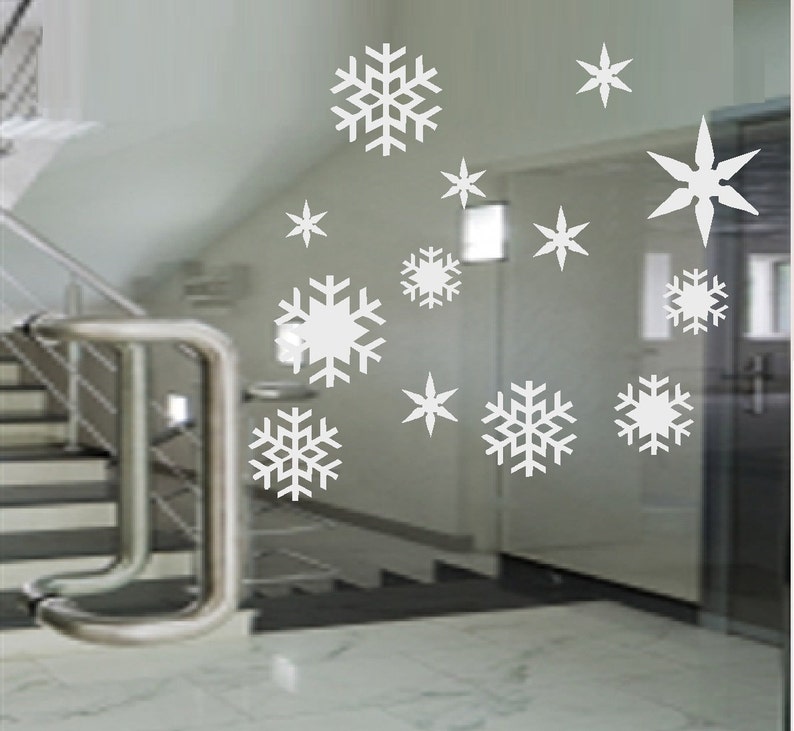 Snow Flakes Qty 13 Various Sizes - Etsy