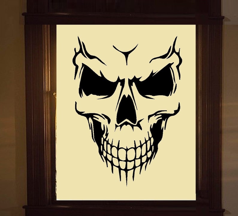 Scary Skeleton Face #6 Wall or Window Decal : Halloween - Etsy