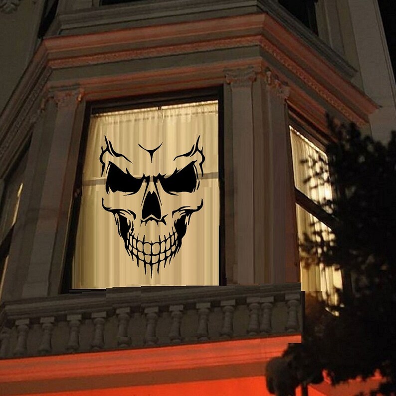 Scary Skeleton Face #6 Wall or Window Decal : Halloween - Etsy