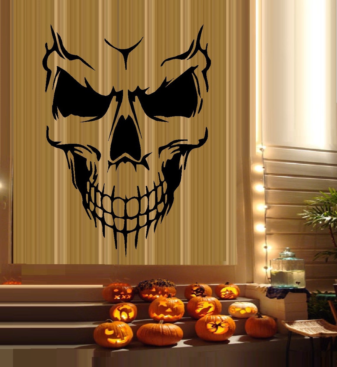 Scary Skeleton Face #6 Wall or Window Decal : Halloween - Etsy