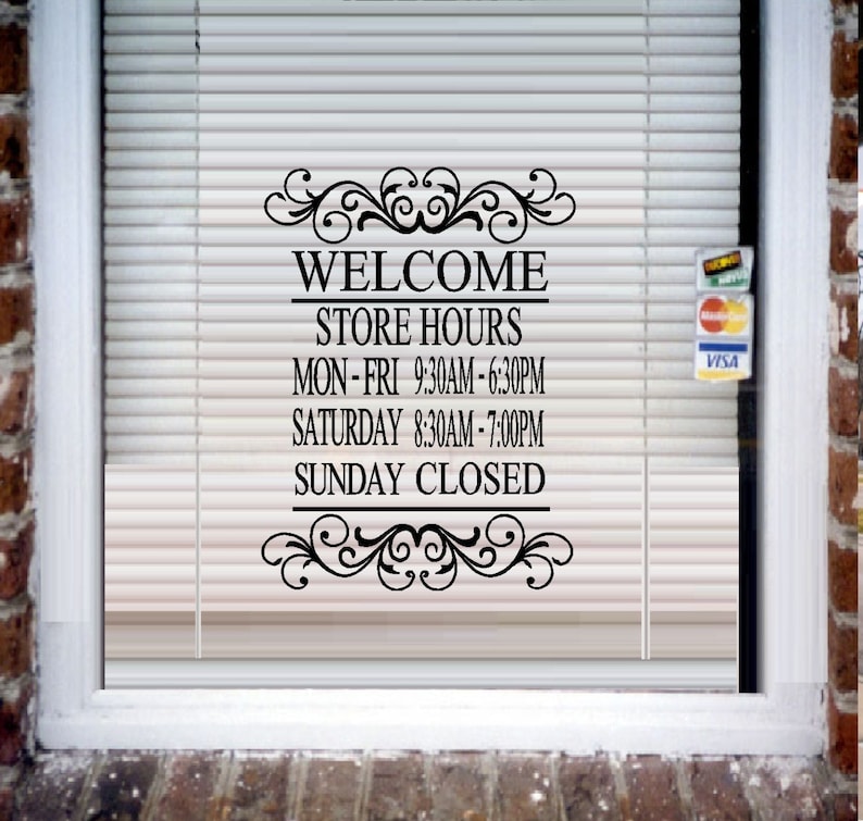 Business Store Hours Custom 13 x 17 or custom | Etsy