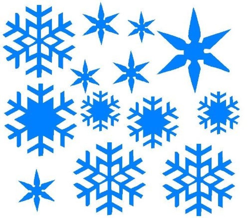 Snow Flakes Qty 13 Various Sizes - Etsy