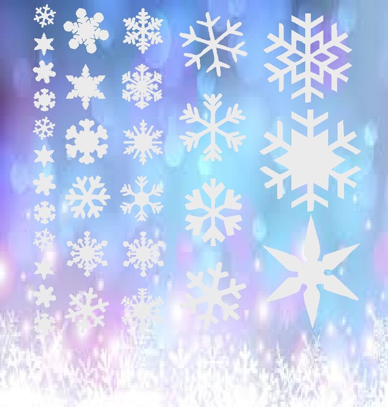 Snow Flakes Qty 31 Various Sizes - Etsy